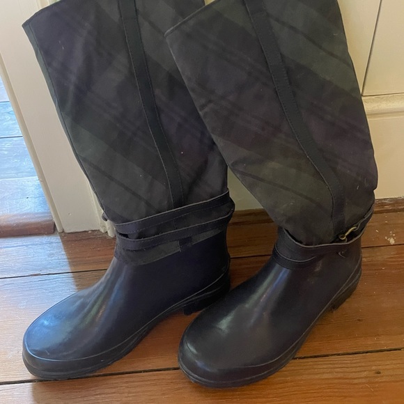 Shoes | Sperry Plaid Rain Boots 8 | Poshmark